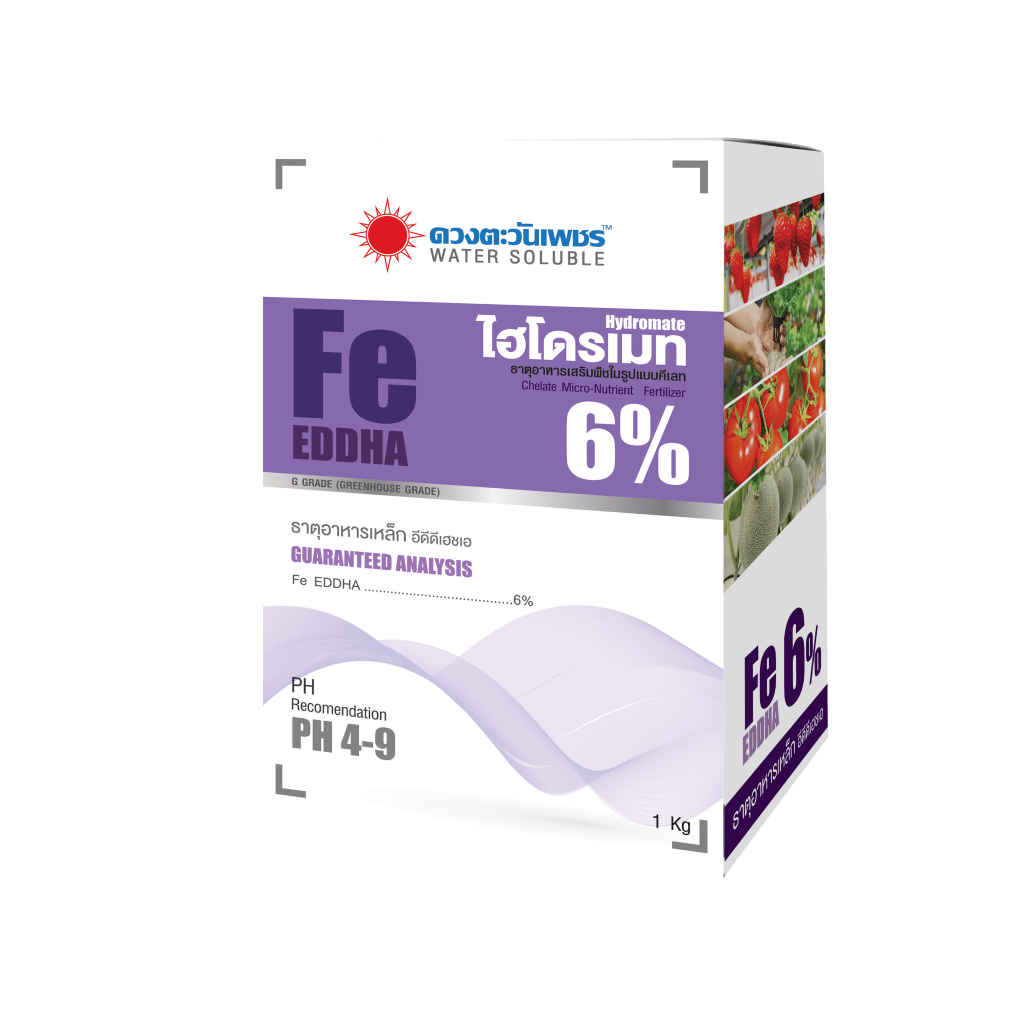ไฮโดรเมท จุลธาตุเหล็ก 6% Fe EDDHA (เหล็กม่วง ชนิดผง) 1 กิโลกรัม - ปุ๋ย ...